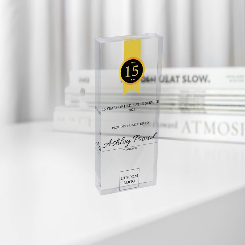 Custom Acrylic Corporate Award Plaque: Engraved Clear Glass Trophy - Etsy