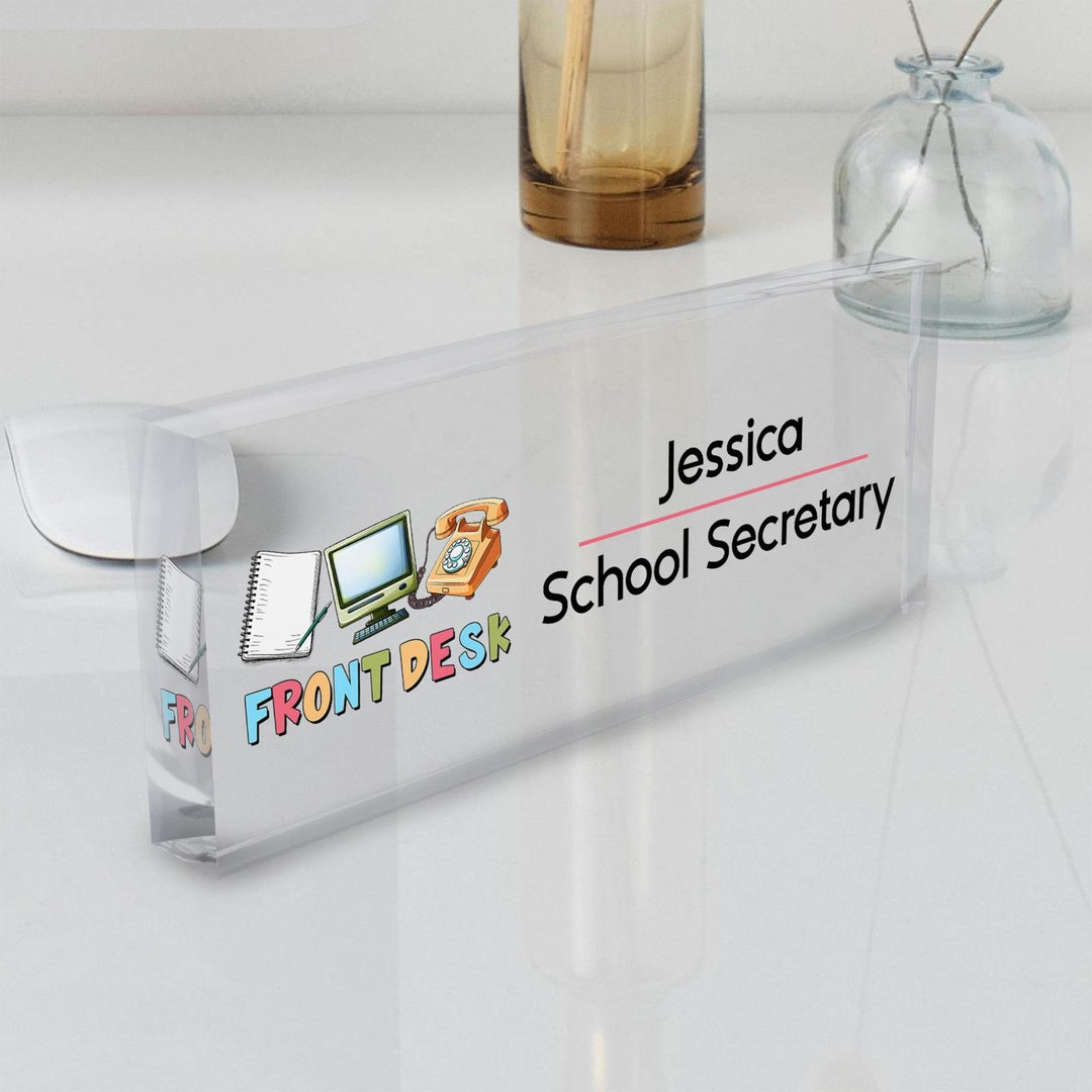 School Secretary Desk Name Plate, School Secretary Acrylic Block ...