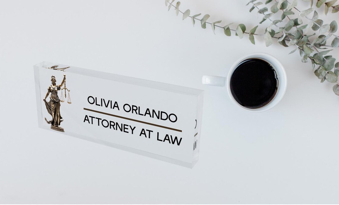 Clear Acrylic Attorney Desk Name Plate, Law School Graduation Gift - Etsy
