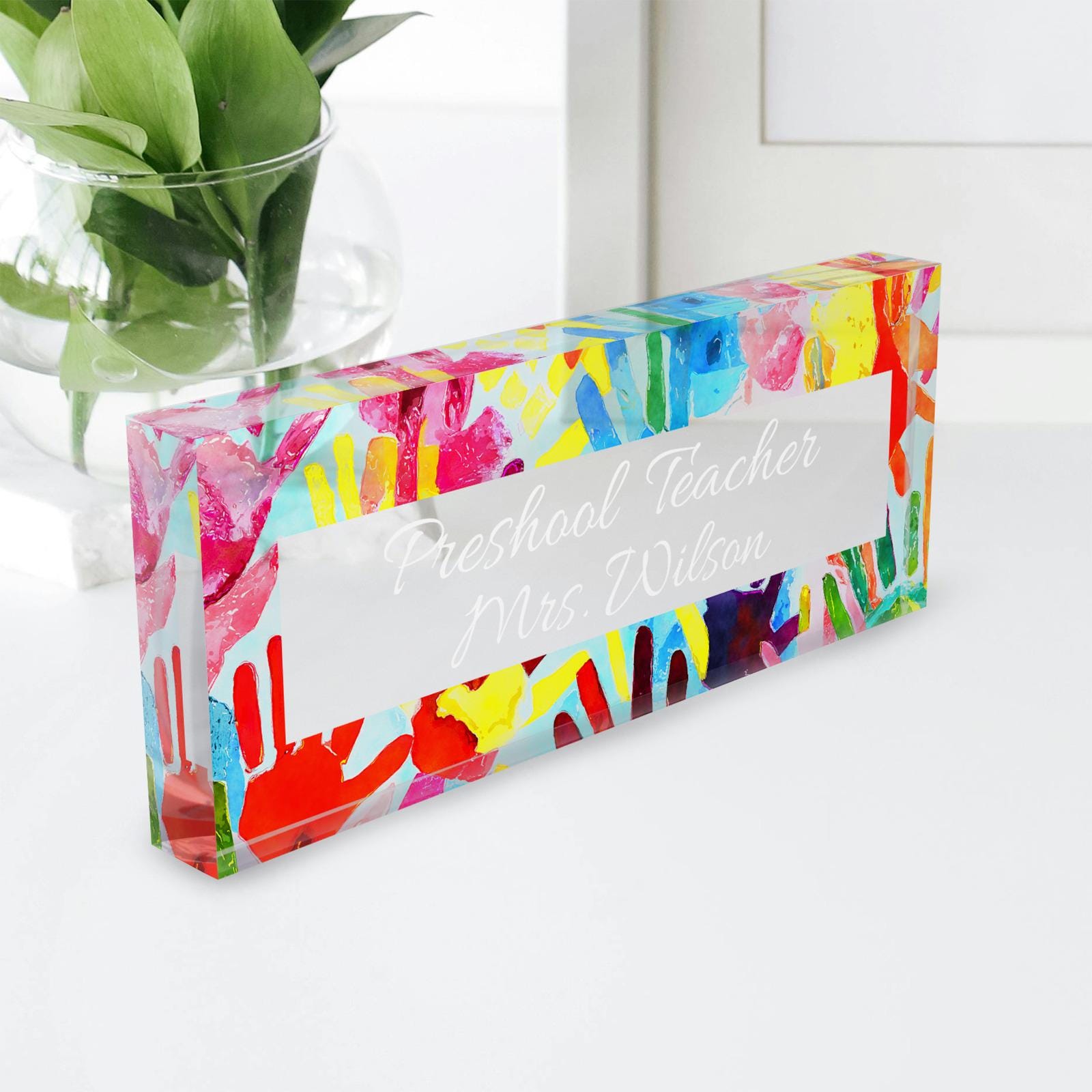 Preschool Teacher Desk Name Plate, Back to School, Teacher Gift, Custom ...