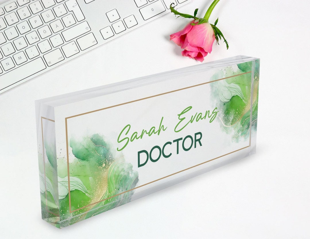Custom Desk Name Sign, Acrylic Desk Name, Personalized Acrylic Name ...