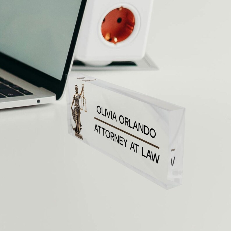 Clear Acrylic Attorney Desk Name Plate, Law School Graduation Gift - Etsy