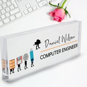 Custom Nameplate for Computer Engineer, Computer Engineer Block Sign ...