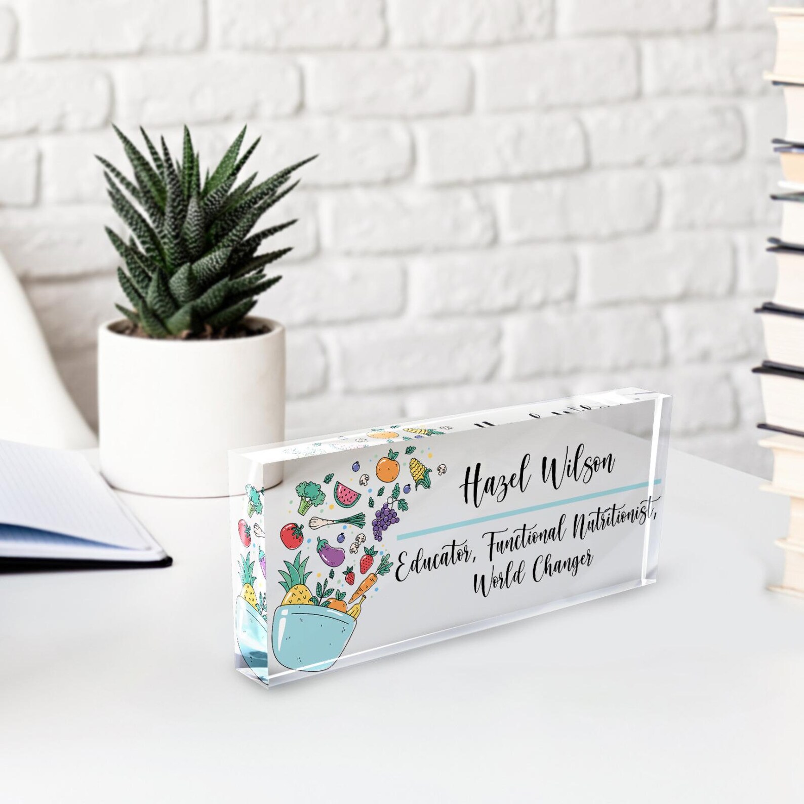 Dietitian Desk Name Plate, Nutritionist Gift, Custom Dietician Acrylic ...