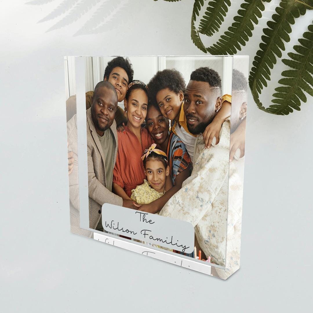Custom Family Photo Block, Freestanding Photo Gift, Custom Photo Block ...