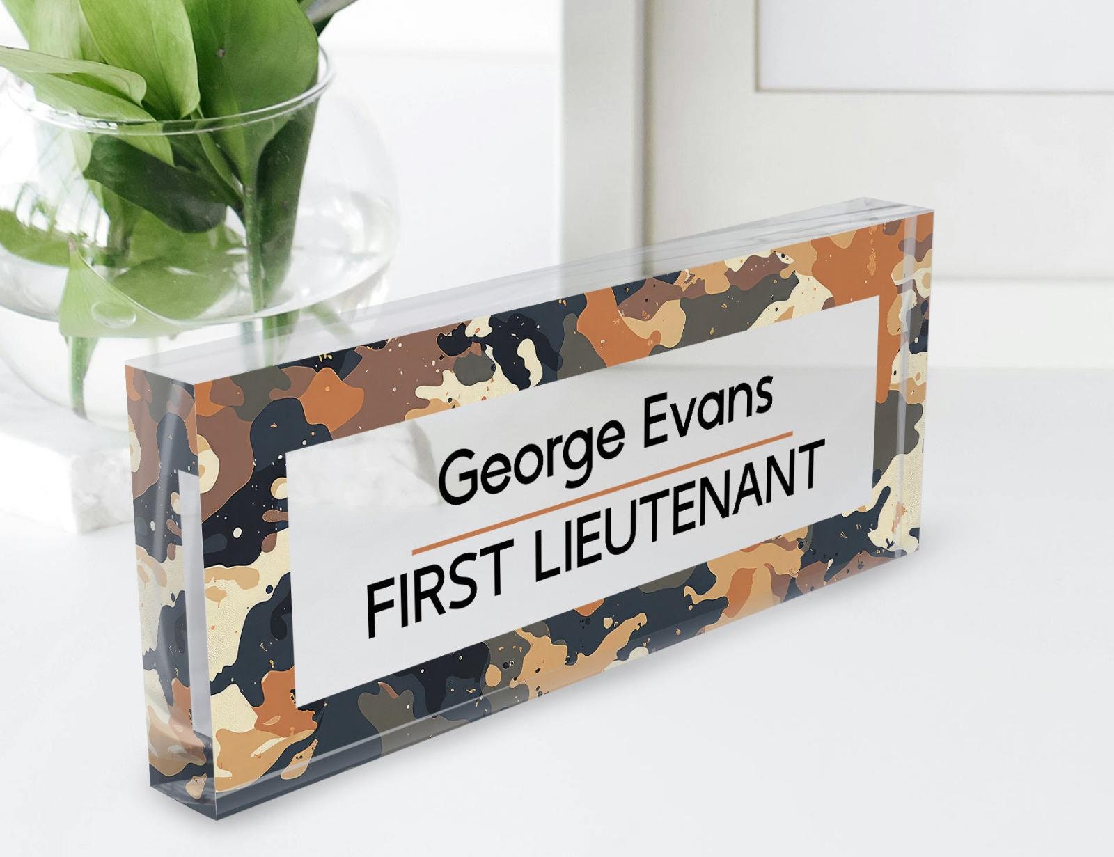 Custom Military Acrylic Desk Name Plate - Soldier Gift - Etsy