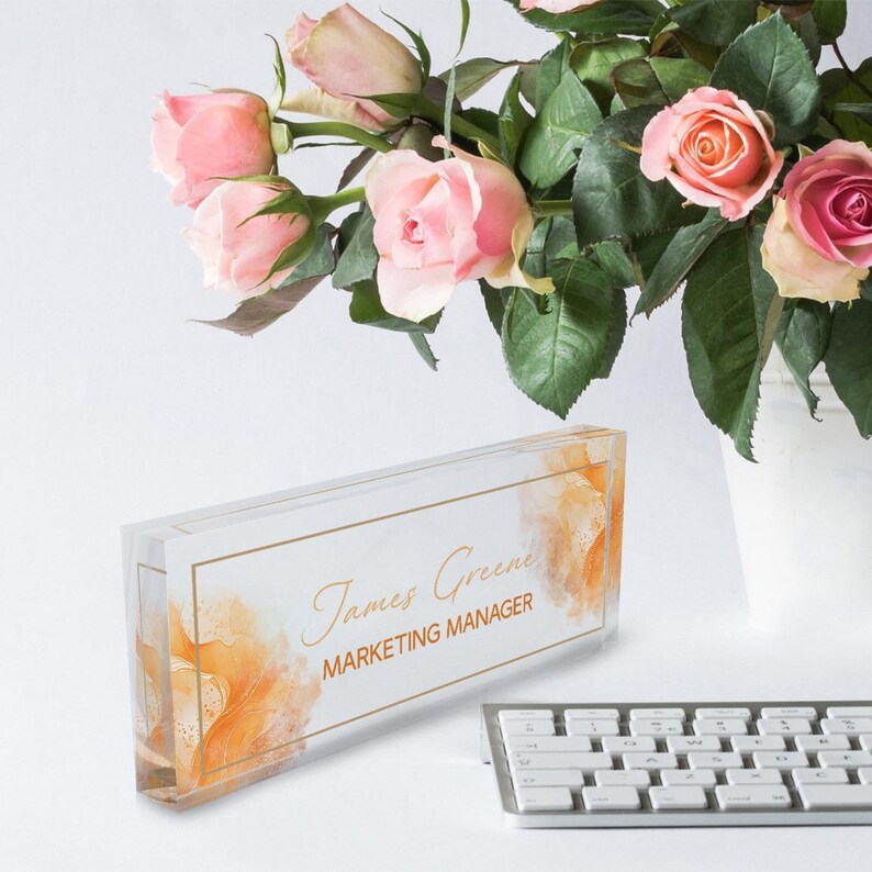 Custom Acrylic Desk Name Plate, Personalized Office Decor - Etsy
