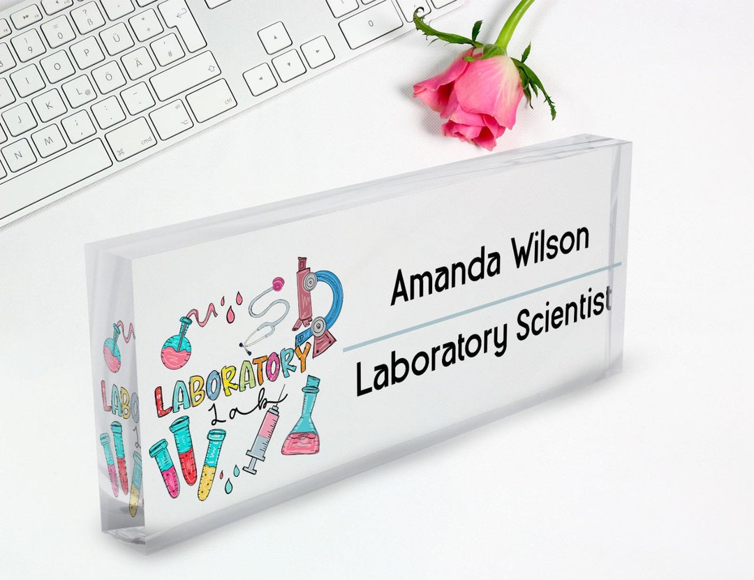 Laboratory Scientist Desk Name Plate, Laboratory Scientist Acrylic ...