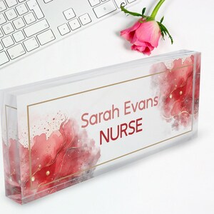 Custom Office Desk Name Plate, Acrylic Nameplate, Desktop Sign, Desk ...