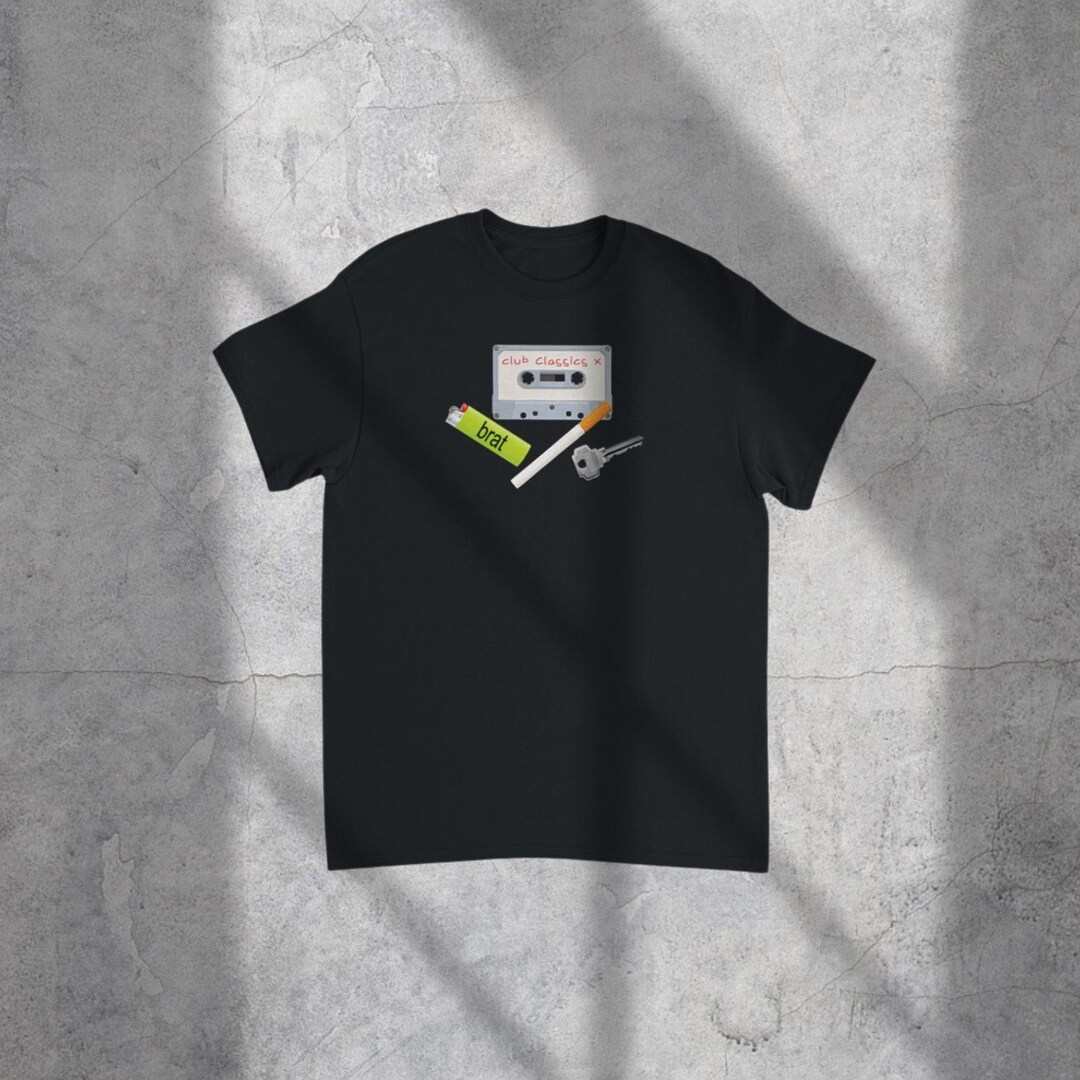 Charli XCX Brat Rave Essentials Graphic T-shirt White / Black Printed ...