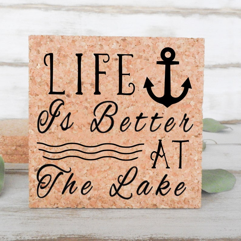 Lake Theme Custom Coaster Sets Set of 4 Cork Coasters - Etsy