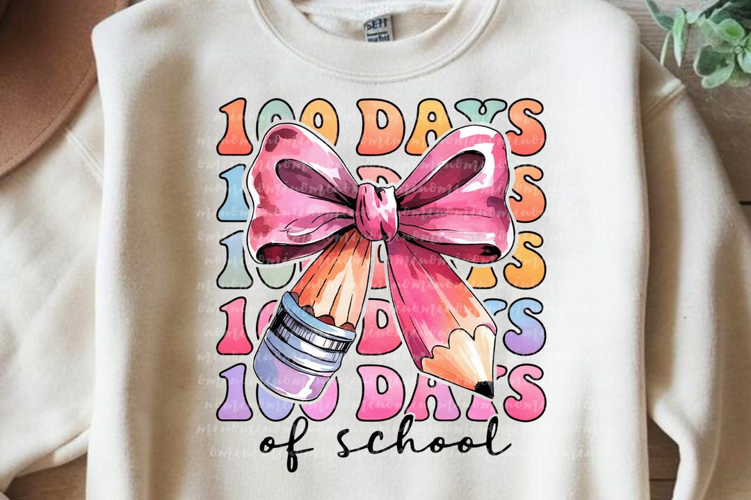 100 Days School Png Coquette Bow Png 100 Day of School School ...