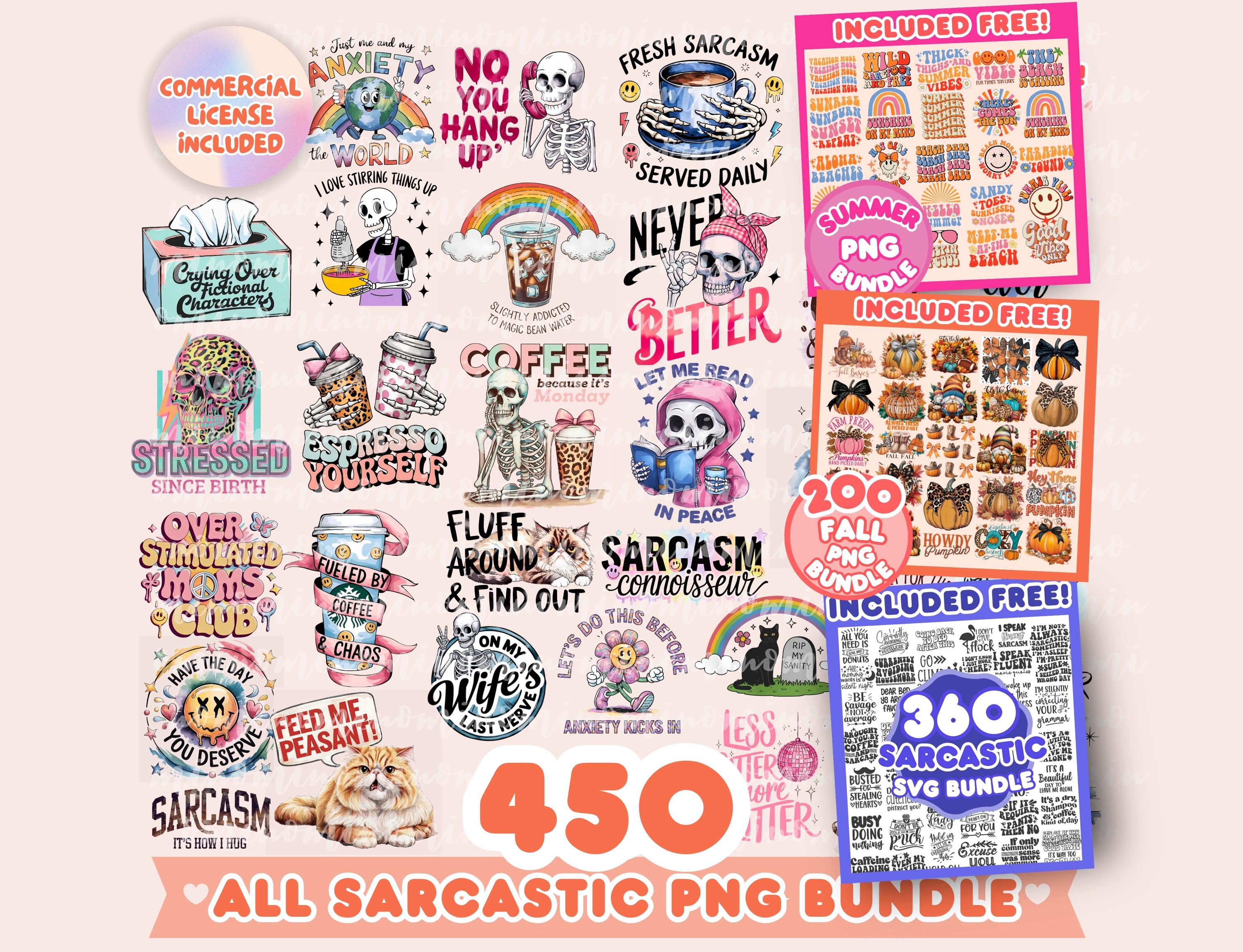 Sarcastic Quotes PNG Bundle, Adult Humor Clipart - Etsy