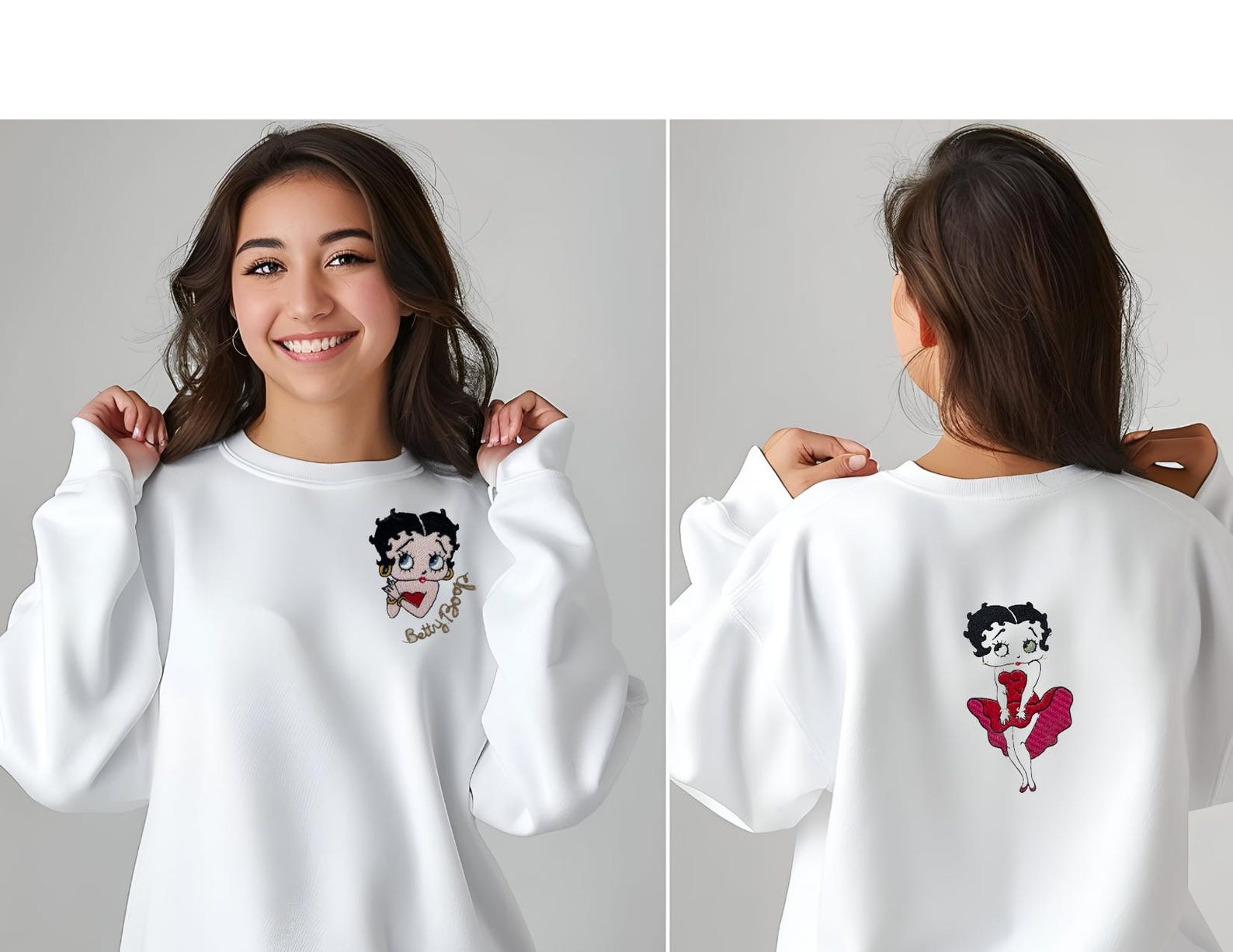 Embroidery Betty Boop Front & Back - Etsy