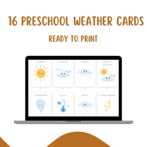 Montessori Flashcards Weather | Weather Cards | Instant Download ...