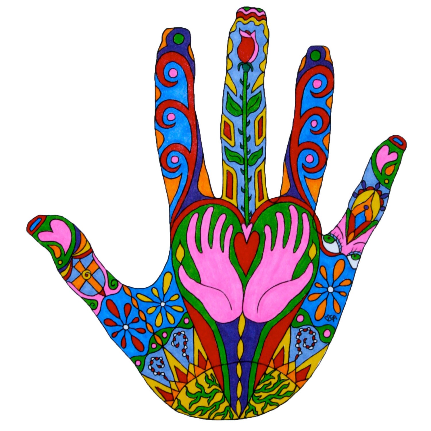 Giving Life-size Colorful Hand Drawing Reiki - Etsy