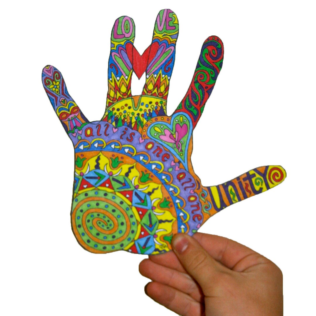 Unity All is One Life Size Laminated Hand Drawing - Reiki - Etsy