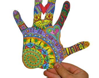 Pulse Life-size Laminated Hand Drawing Drum Reiki | Etsy