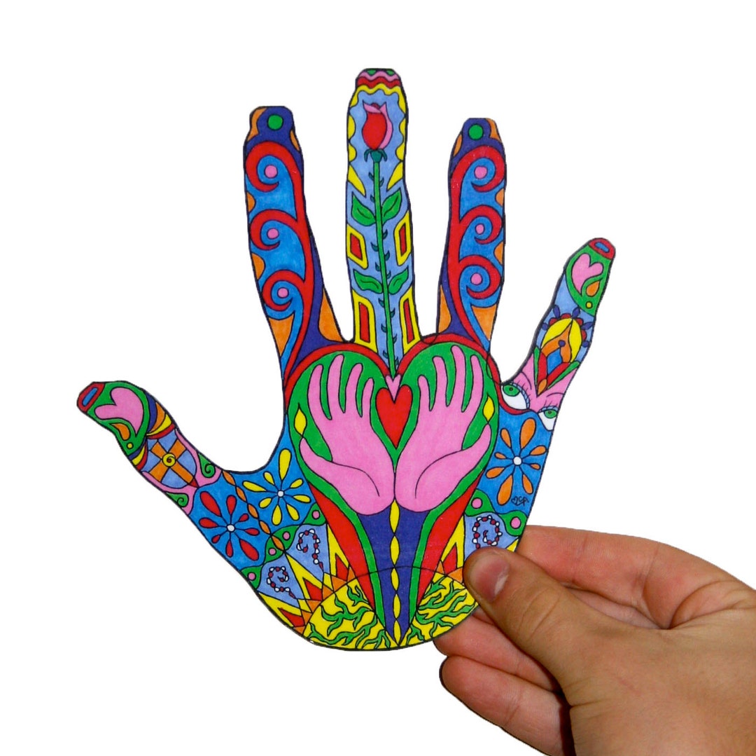 Giving Life-size Colorful Hand Drawing Reiki - Etsy