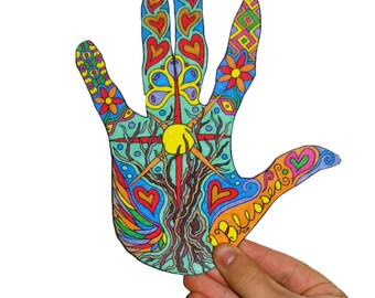 Joy Life-size Laminated Rainbow Hand Drawing Reiki | Etsy