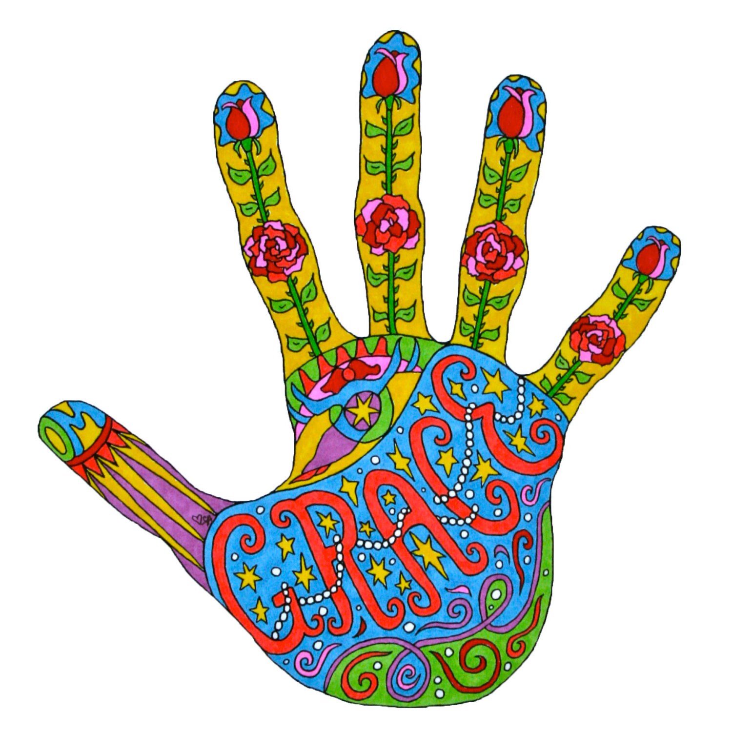 Grace Life-size Laminated Colorful Hand Grace Goddess - Etsy