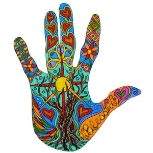 Blessed Life-size Laminated Hand Drawing Reiki - Etsy