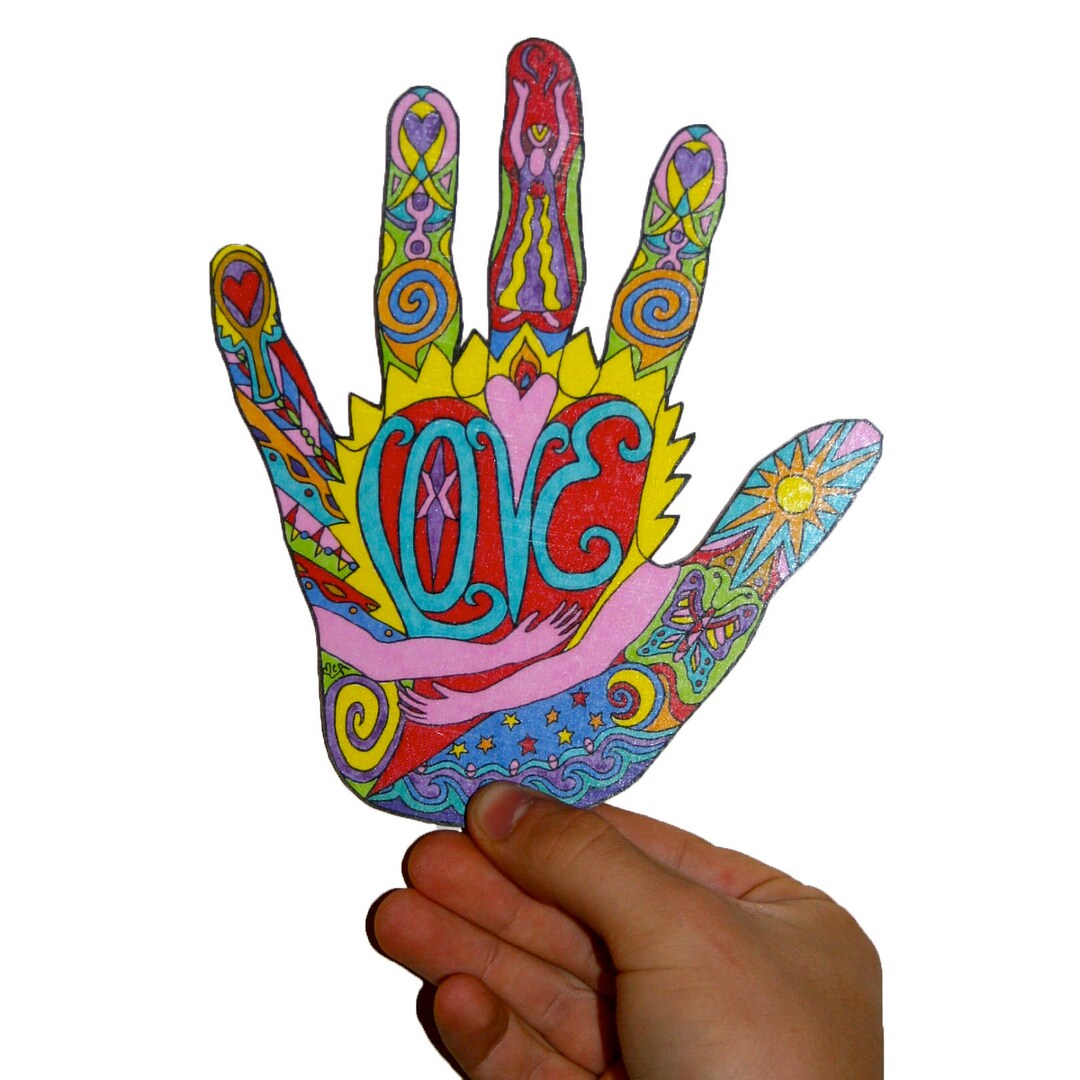 Love Life-size Laminated Colorful Hand Drawing Reiki - Etsy