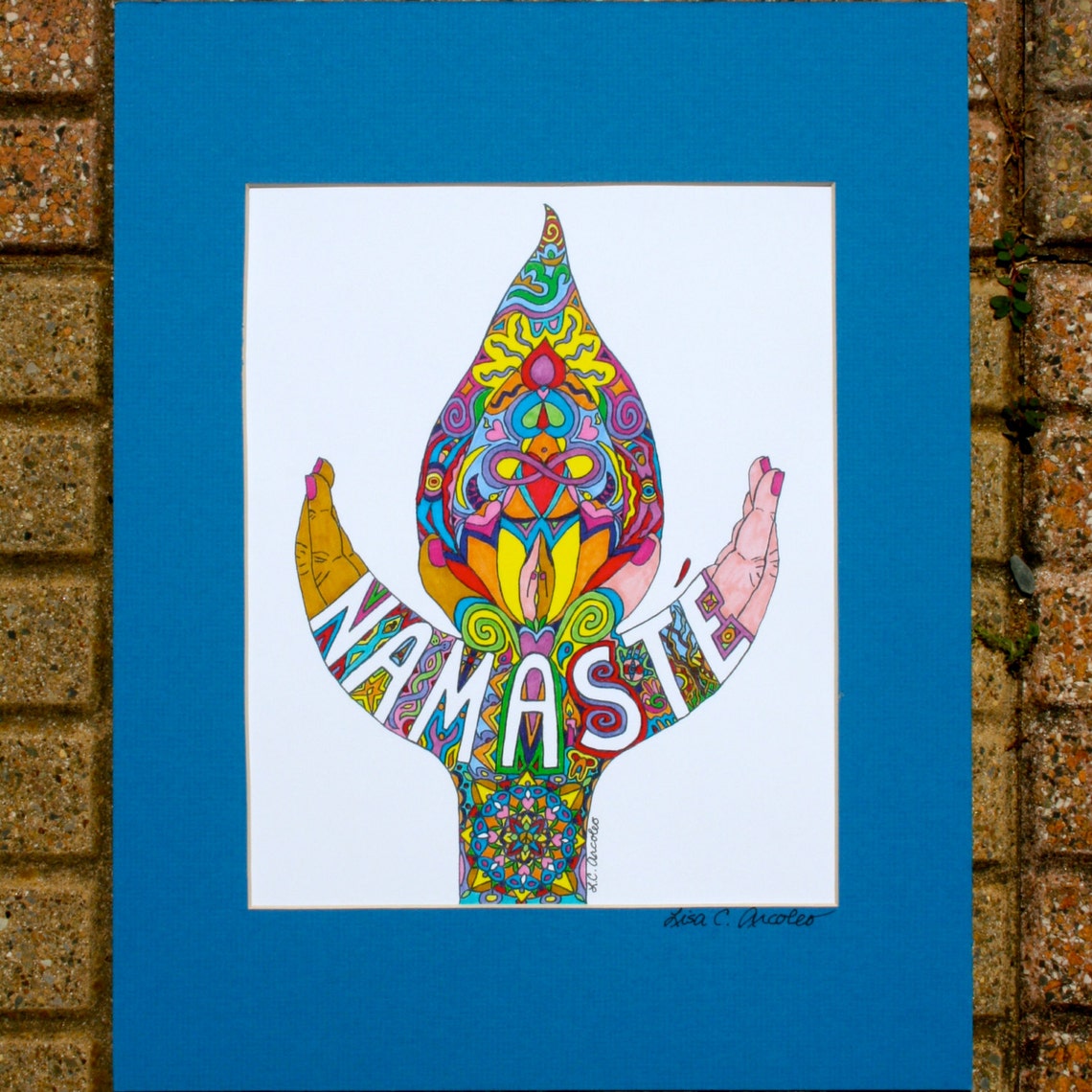 Drawing Namaste - Yoga - Chalice - Etsy