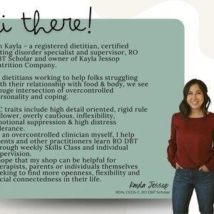 RO DBT Worksheets for Eating Disorders (SAGE Skill), Body Image ...