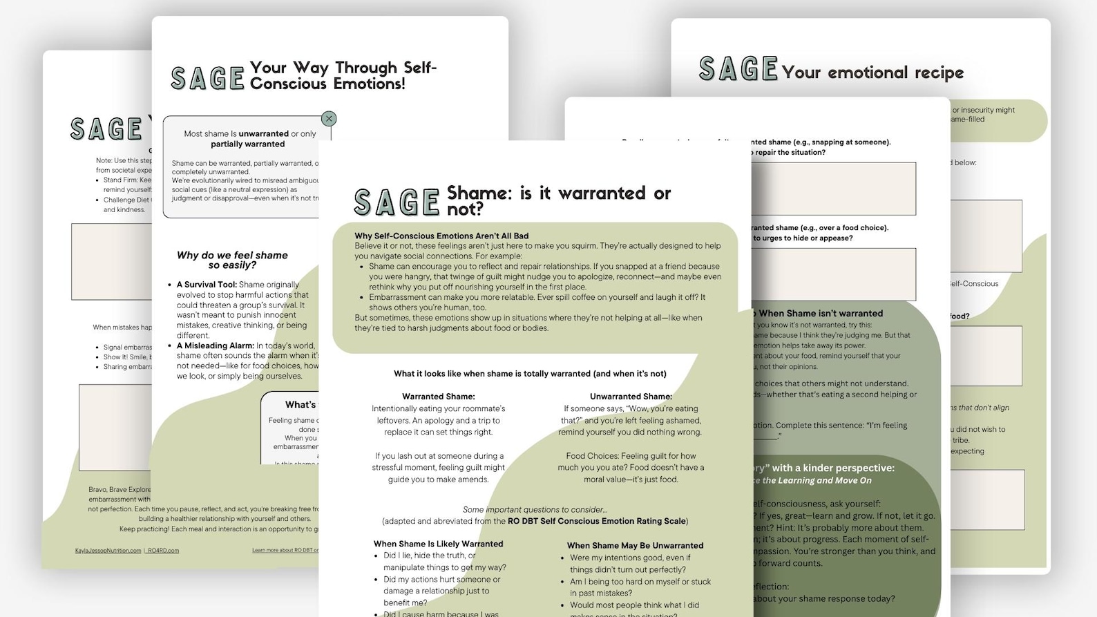 RO DBT Worksheets for Eating Disorders (SAGE Skill), Body Image ...