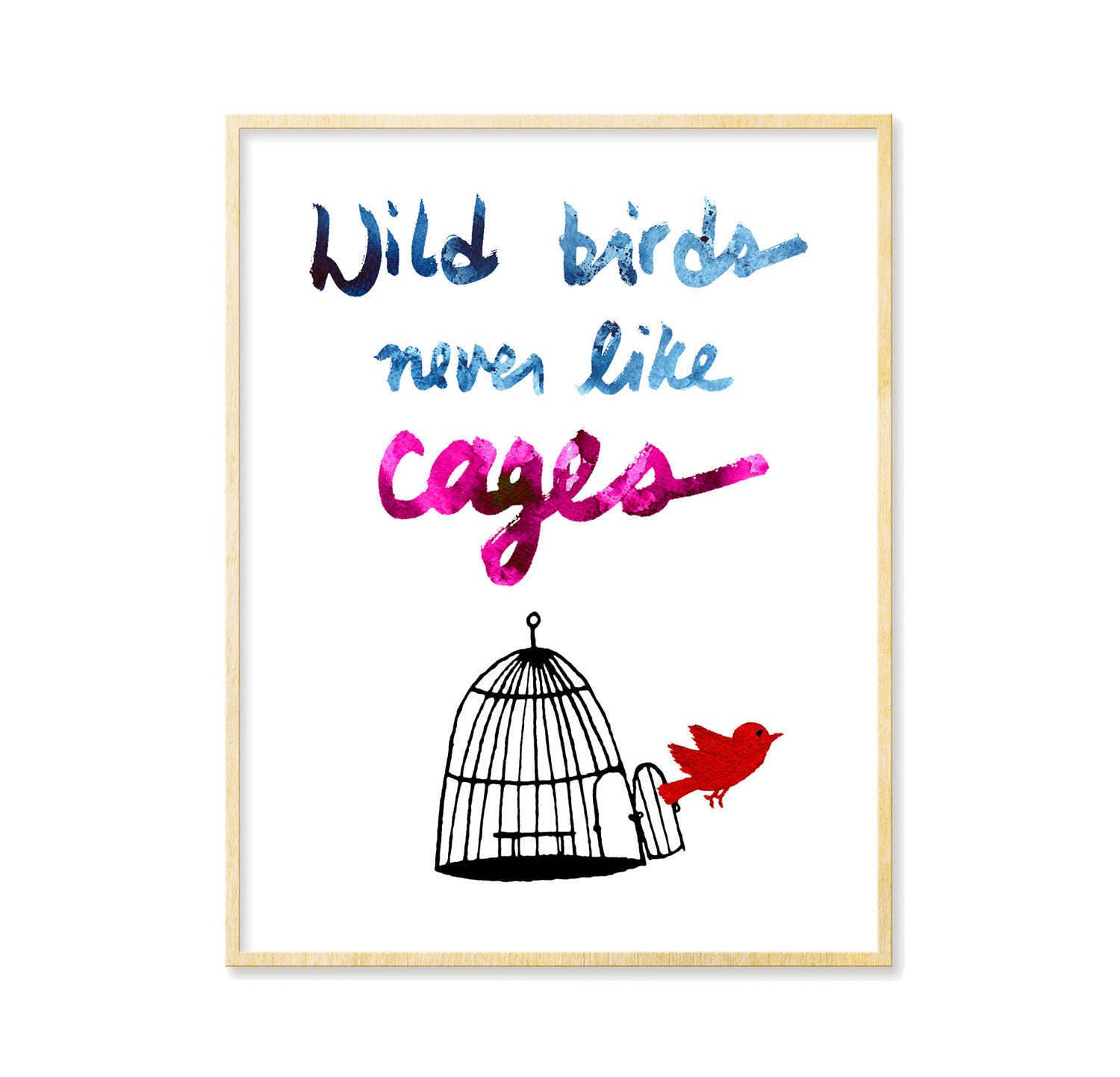Bird Art Positive Quotes Graduation Gift Quote Poster - Etsy