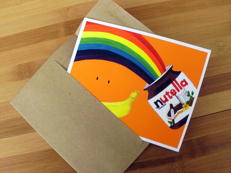 Nutella Birthday Card Fun Card for BFF Nutella Lover Cute - Etsy