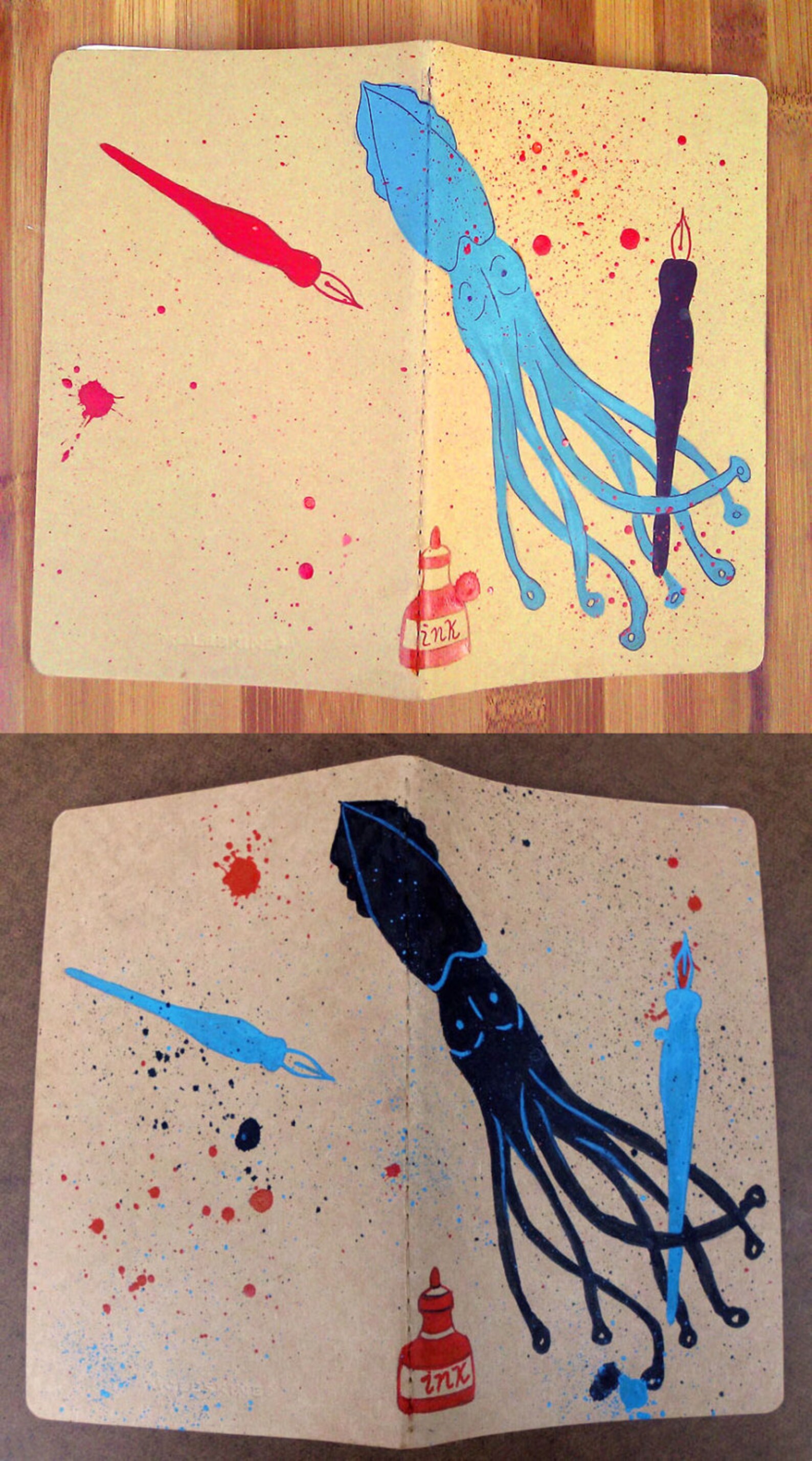 Writing Journal, Gift for Writer, Hand Painted Squid Moleskine - Etsy