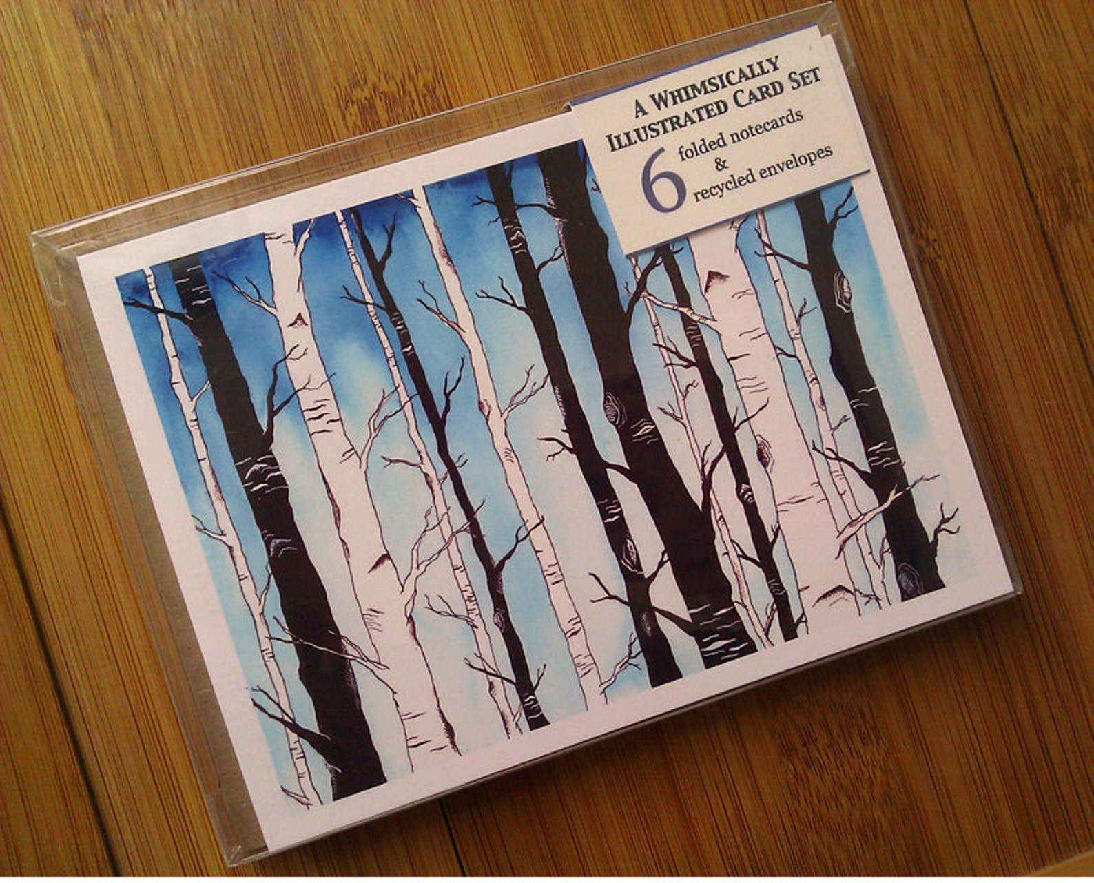 Boxed Card Set | Birch Forest Art Cards, Blank Nature Cards, Trees ...
