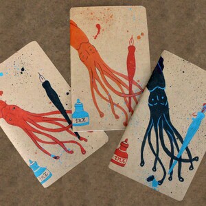 Writing Journal, Gift for Writer, Hand Painted Squid Moleskine - Etsy
