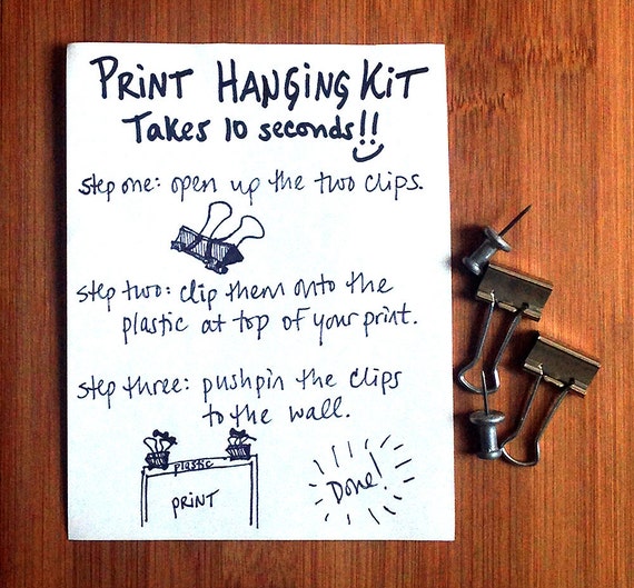 Print Hanger Poster Hanging Kit Clips for Hanging Wall Art Simple Art Hanger Inexpensive Print Hanging Etsy