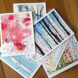 Boxed Gift Card Set | Blank Nature Cards, Forest Artwork - Etsy