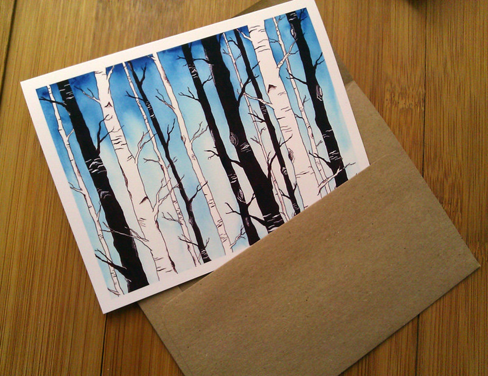 Boxed Card Set | Birch Forest Art Cards, Blank Nature Cards, Trees ...
