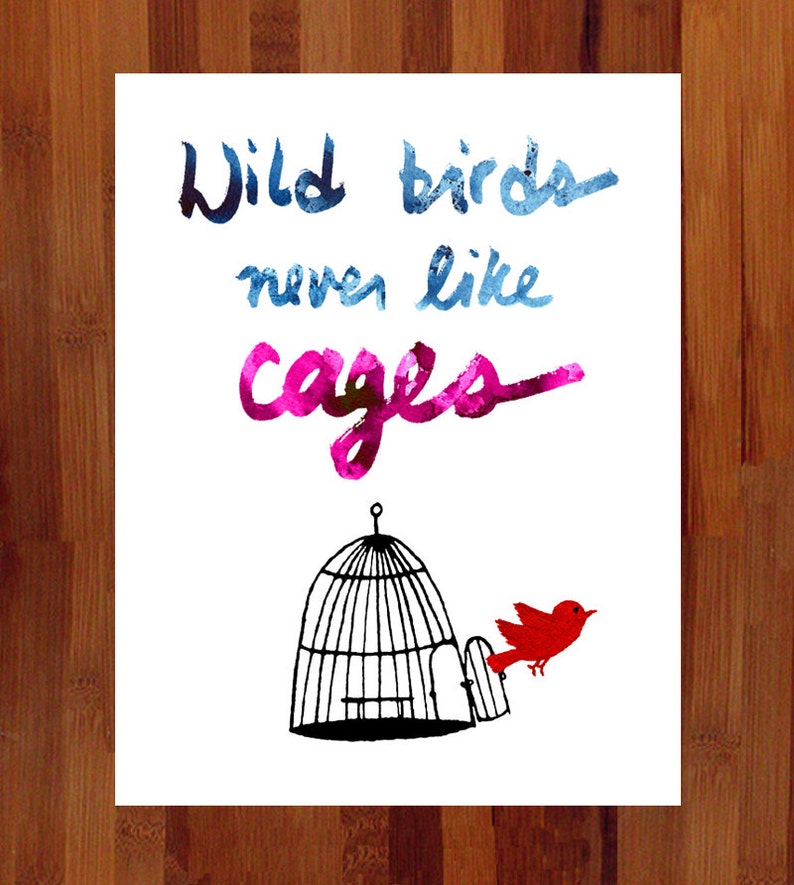 Bird Art Positive Quotes Graduation Gift Quote Poster - Etsy