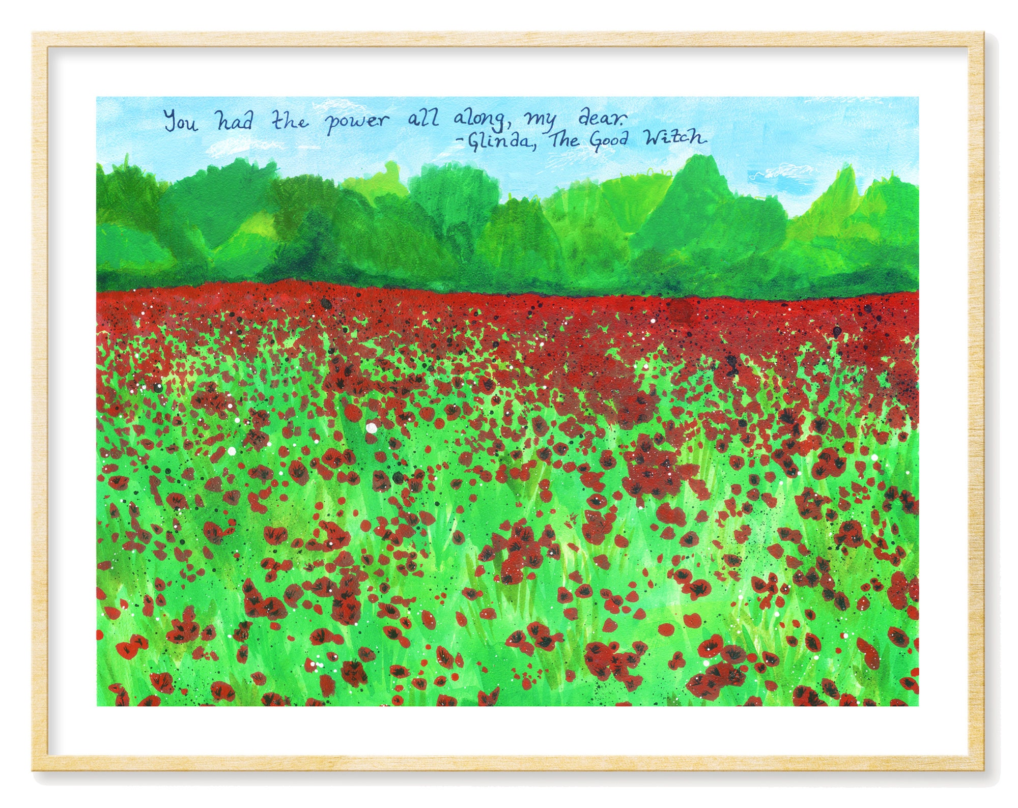 Wizard of Oz Art Print Poppy Field Glinda Famous Quote - Etsy