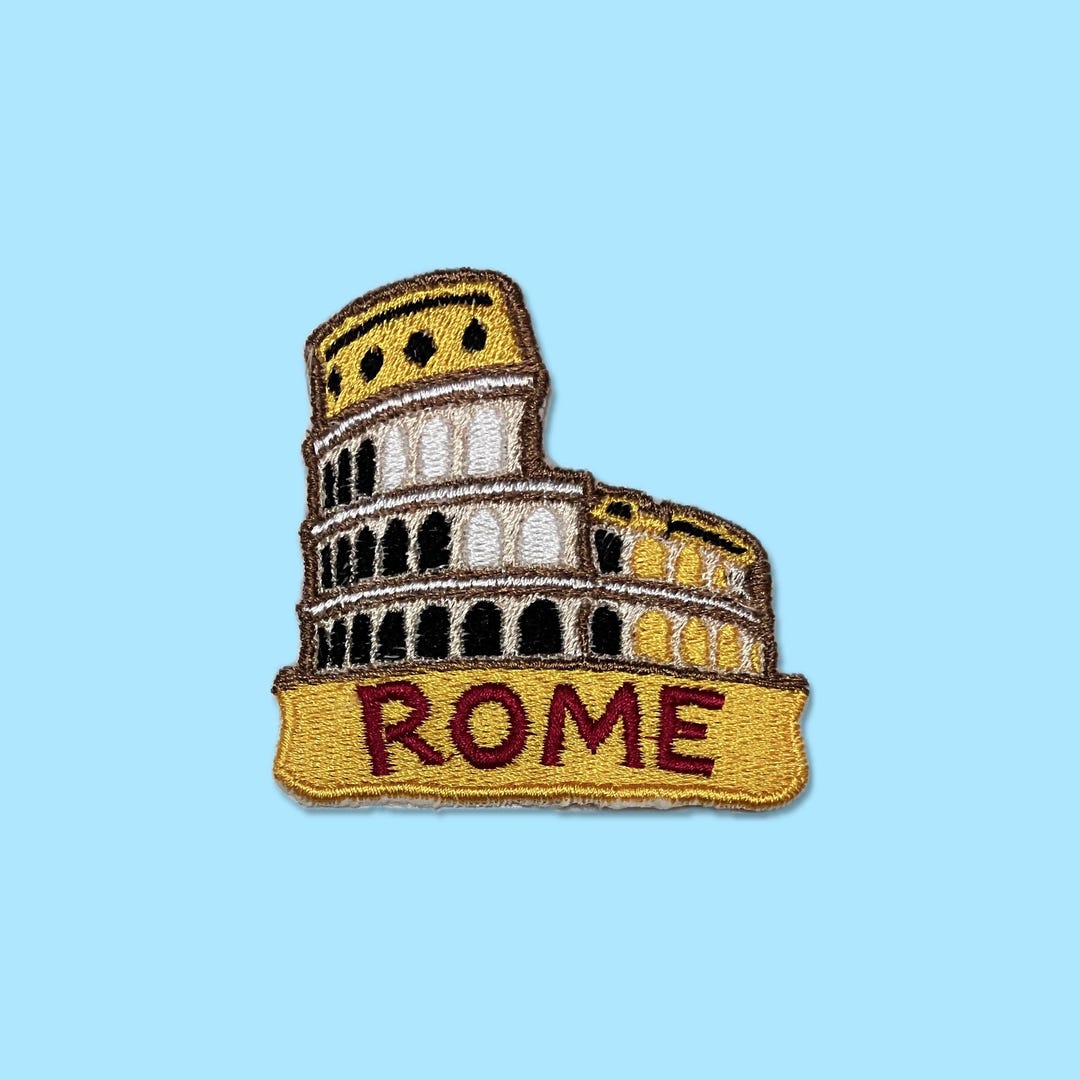 ROME Embroidered Patch - Embroidery Patch, Sew on Patch, Handcrafted ...