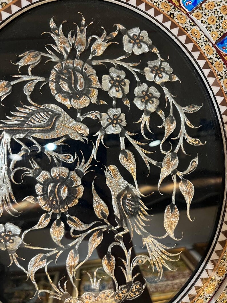 Khatam Handmade Tableau Designed With Enamlingminakari - Etsy