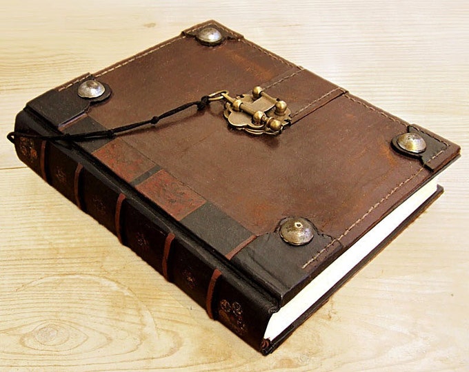 The Book, Brown Vintage Leather Journal With Lock - Etsy