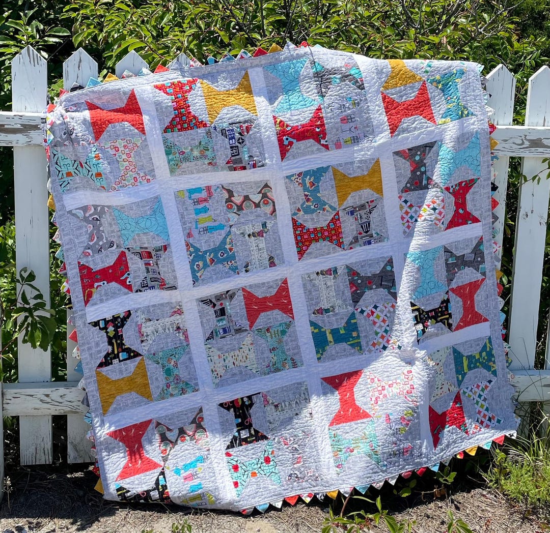 STITCH IN TIME Handmade Quilt Sewing Theme Spools Prairie Points - Etsy