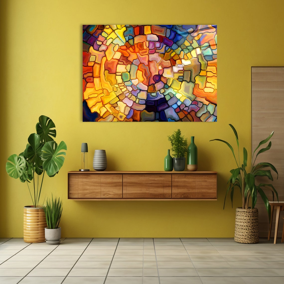 Stained Glass Pattern Abstract Arrangement of Virtual Stained Glass ...