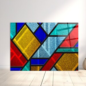 Colored Stained Glass Window Sketch Art Deco Abstract Background With ...