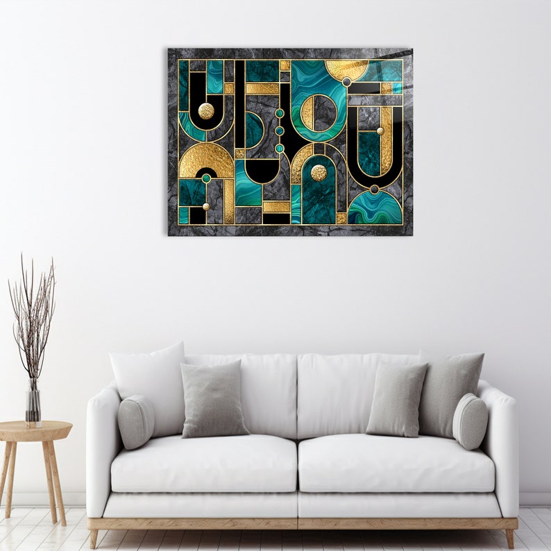Art Deco Pattern With Mosaic Inlay Grid, Artificial Marble Textures ...