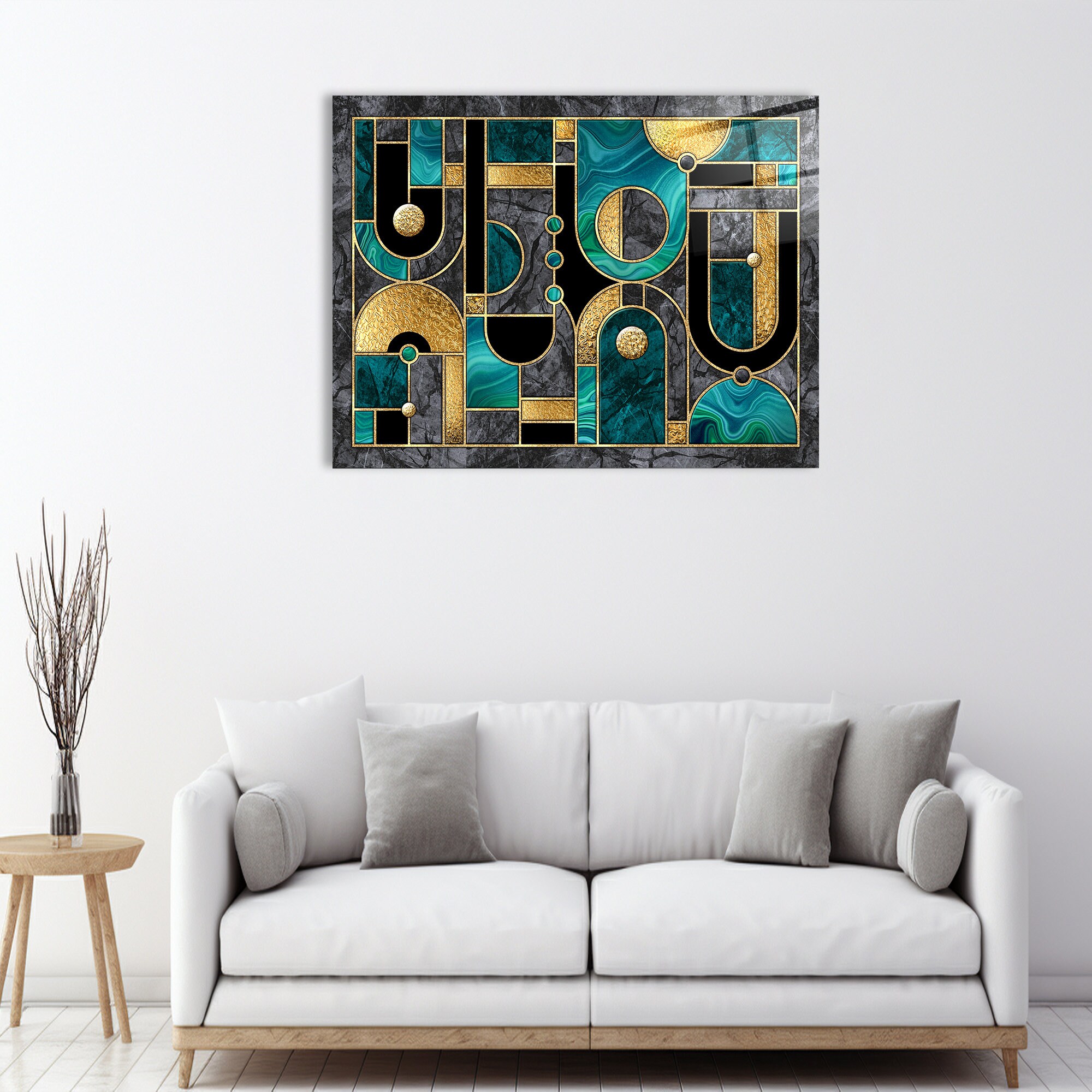 Art Deco Pattern With Mosaic Inlay Grid, Artificial Marble Textures ...