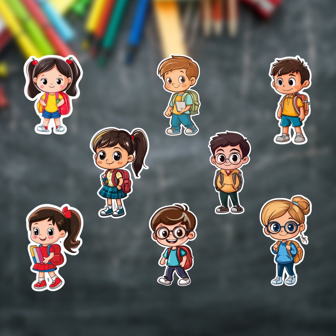 Sticker Set (8 Pieces), Various Motifs, Children, School - Etsy