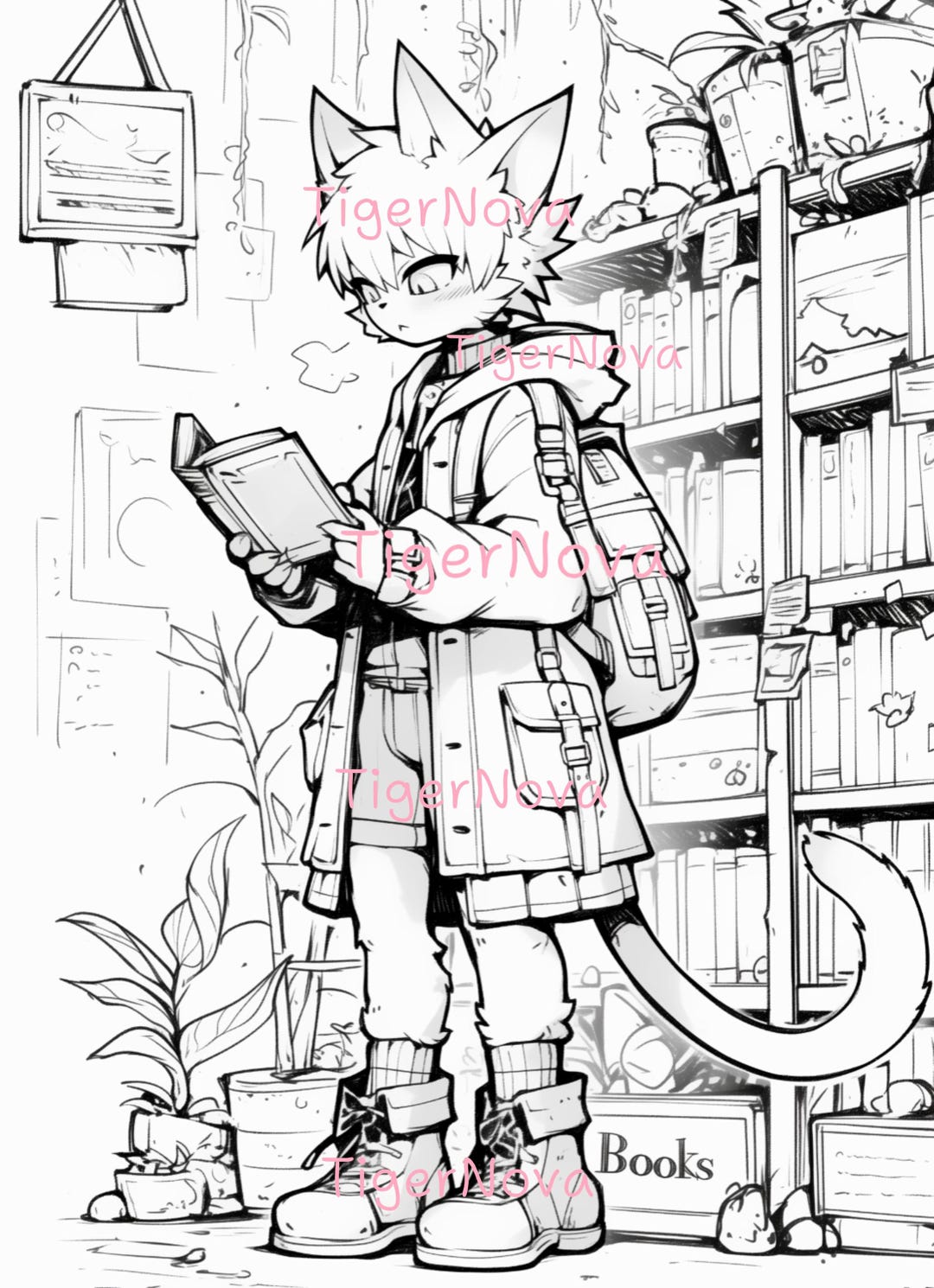 Furry Lineart Colloring Page - Etsy